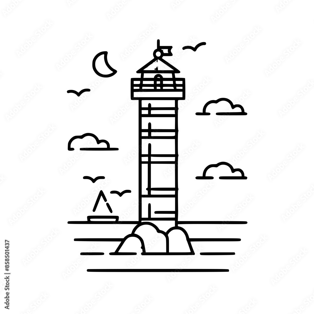 Lighthouse icon, Lighthouse outline, Lighthouse vector, ocean svg ...
