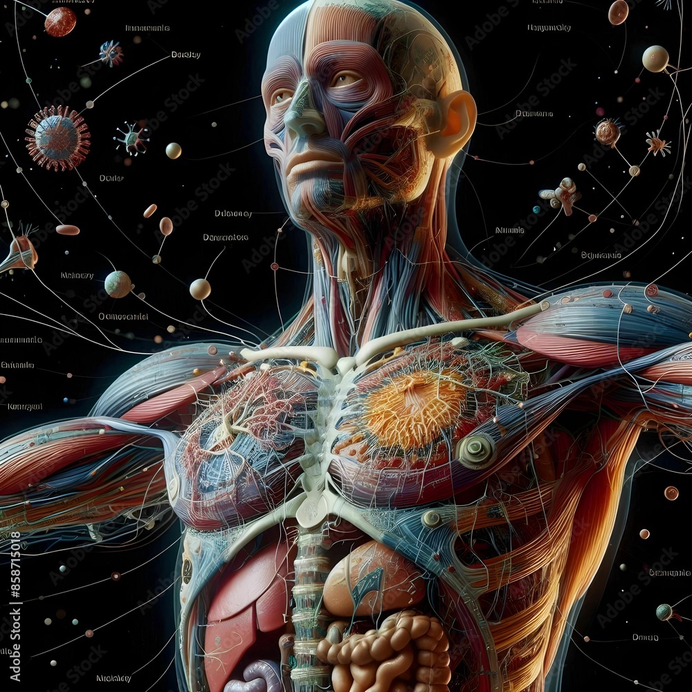 Fotografie Exploring the 3D Human Body Skeletal System Anatomy: A ...