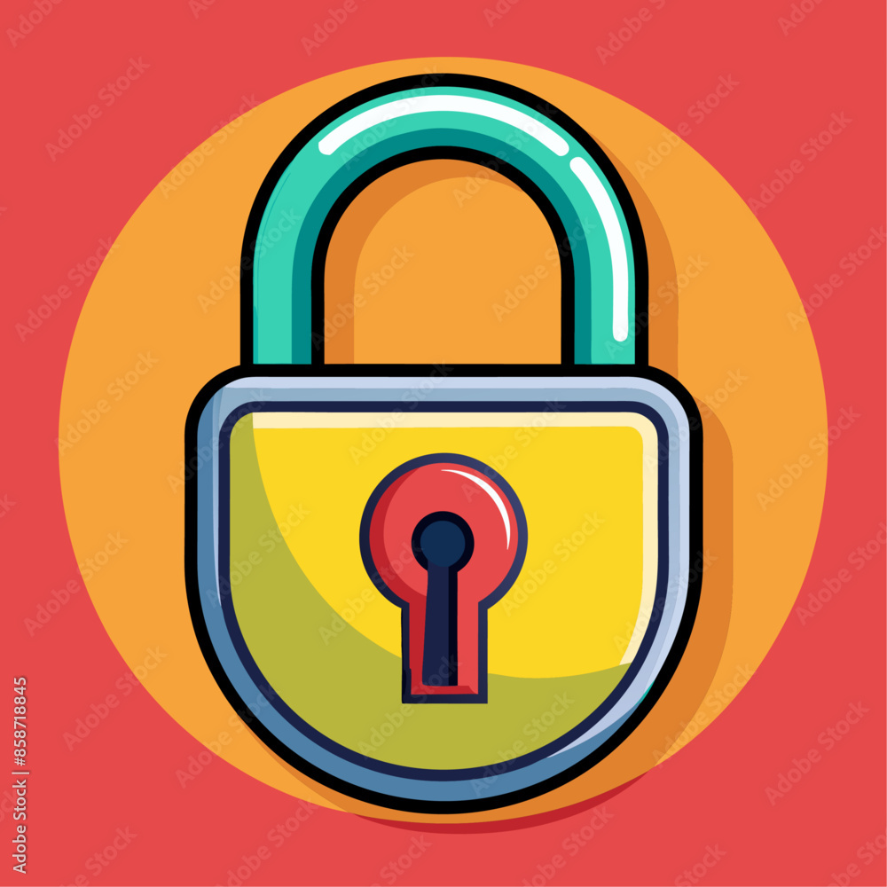 Lock clipart cartoon Illustration drawing Stock Vector | Adobe Stock