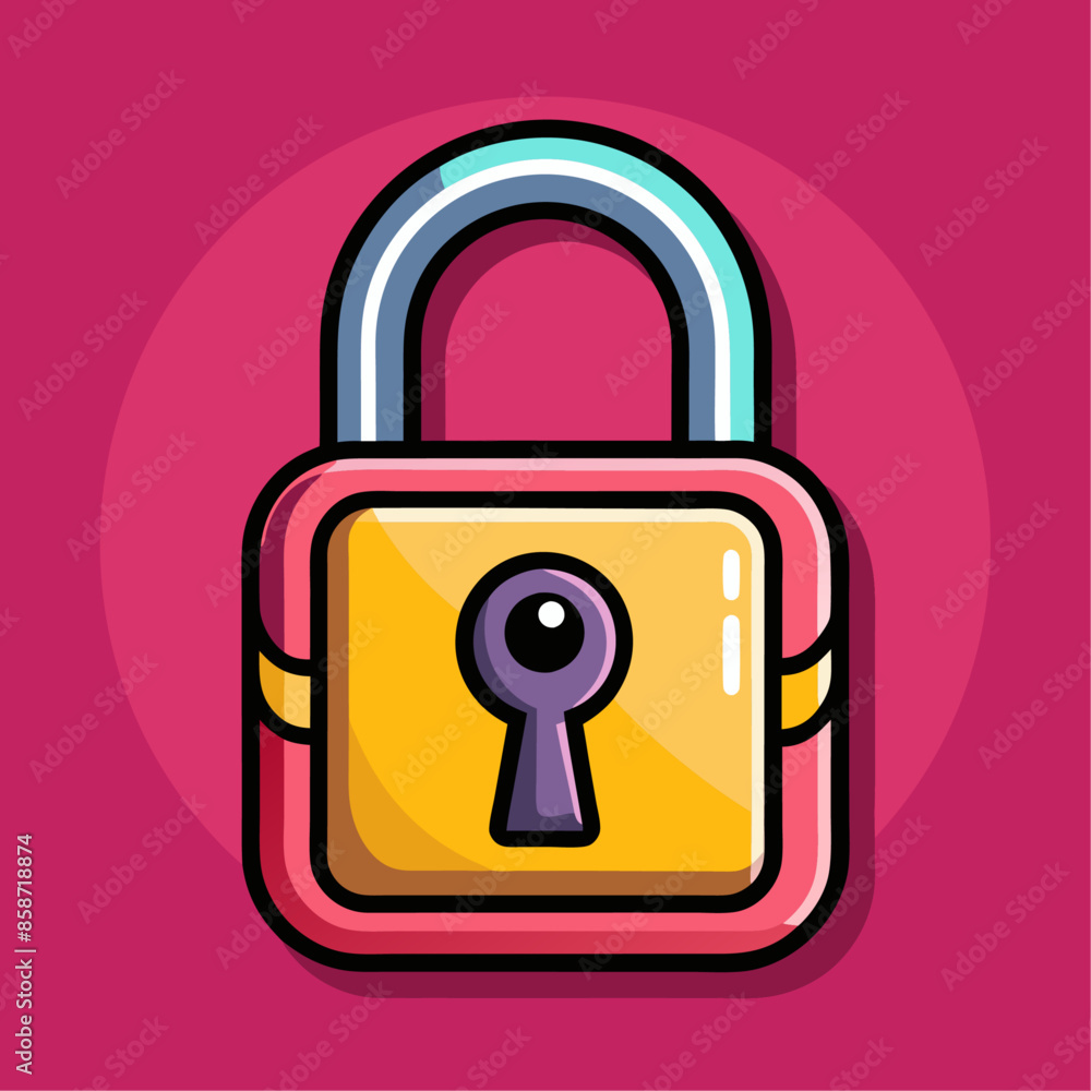 Lock clipart cartoon Illustration drawing Stock Vector | Adobe Stock