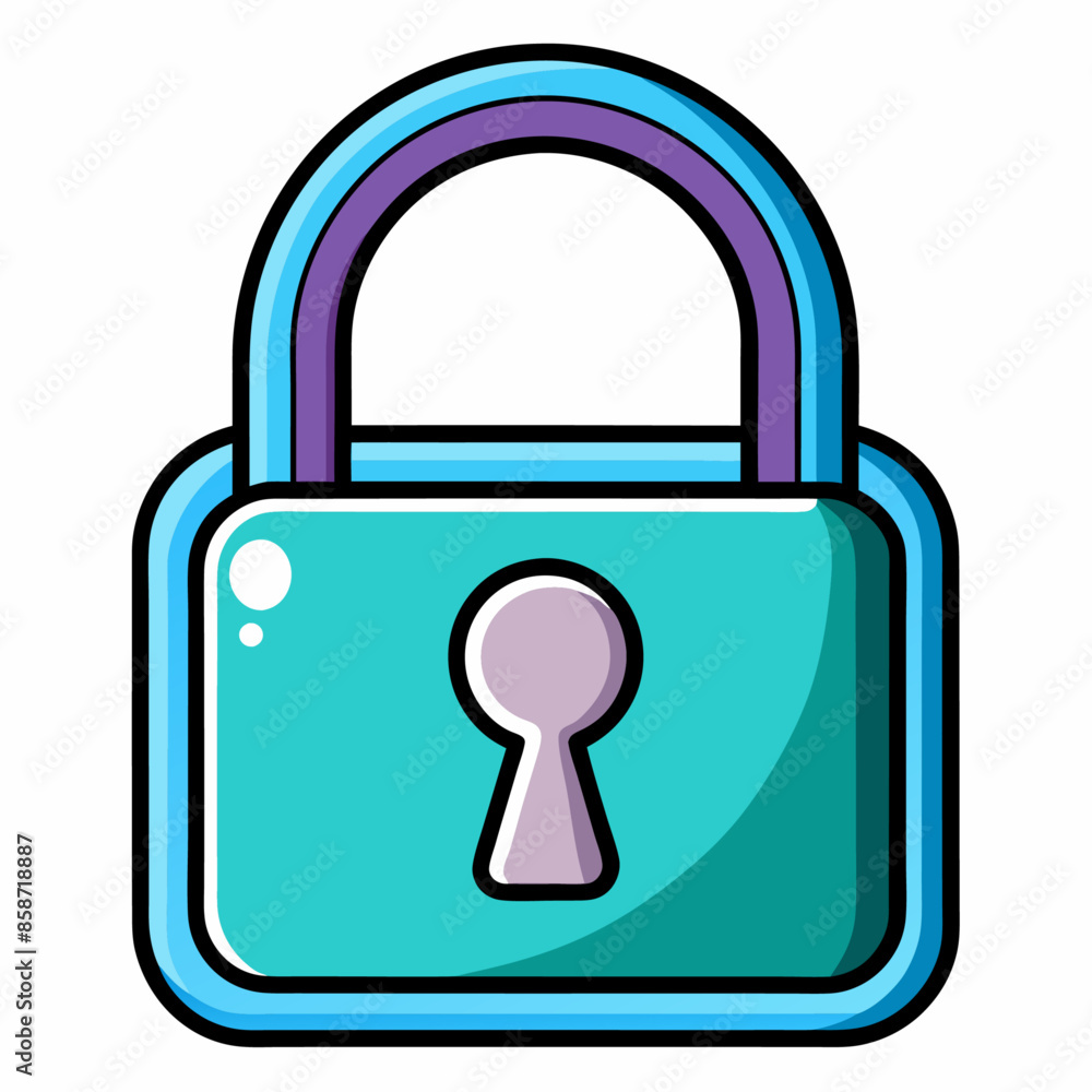 Lock clipart cartoon Illustration drawing Stock Vector | Adobe Stock