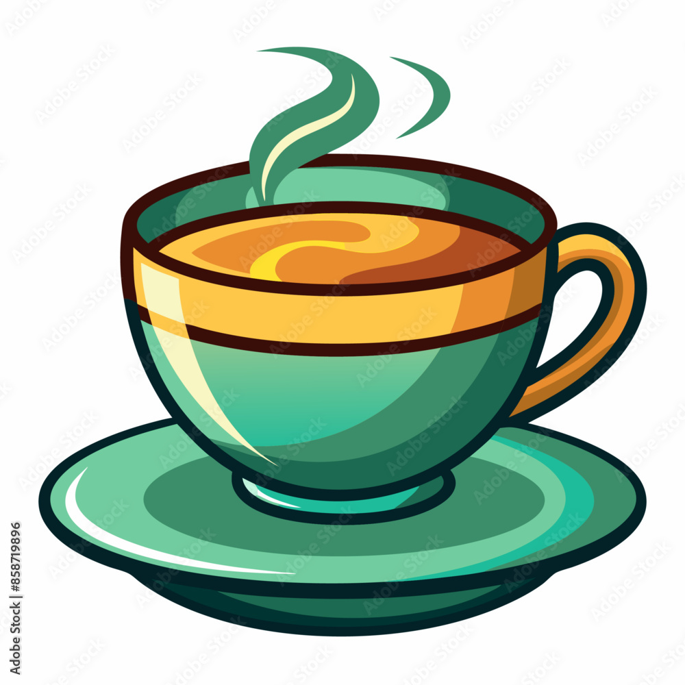 tea cup clipart cartoon Illustration drawing Stock Vector | Adobe Stock