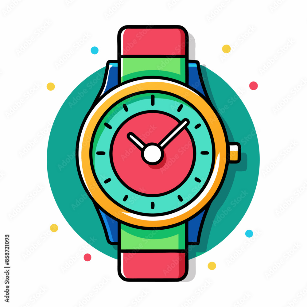 Watch clipart cartoon Illustration drawing Stock Vector | Adobe Stock