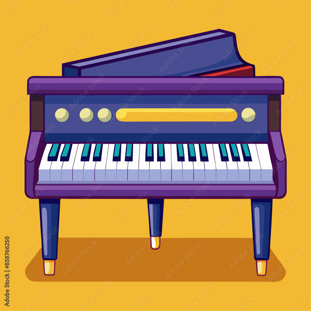 Piano clipart cartoon Illustration drawing Stock Vector | Adobe Stock