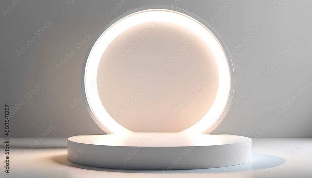 white circle stand Circle backdrop with lights Soft colors, scenes for ...