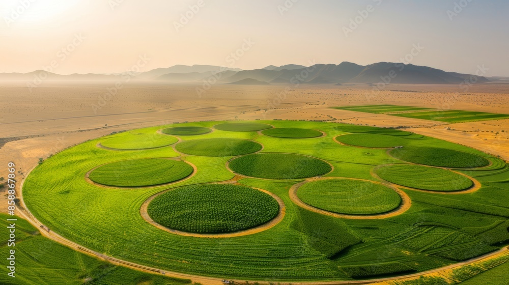 Irrigation Systems Create Green Circular Fields in the Dry Arabian ...