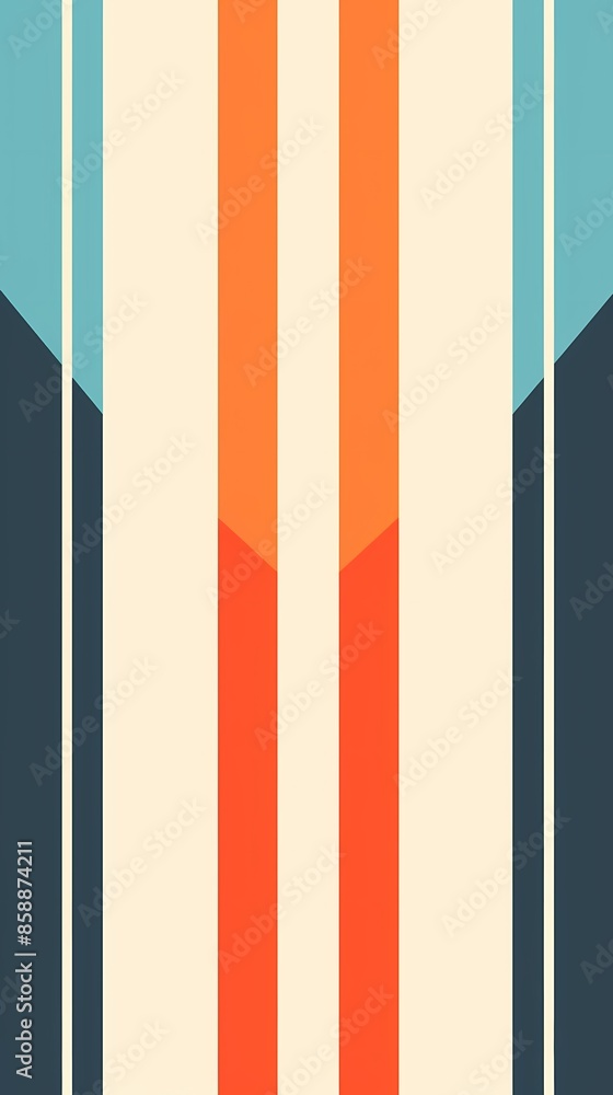 Minimalist retro poster, with vertical lines in the middle, using s ...