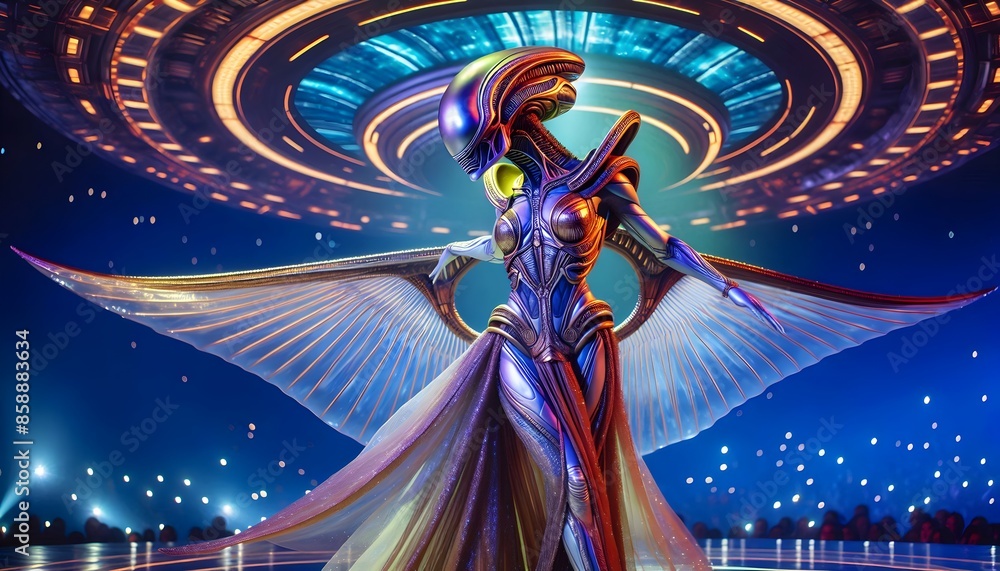 Aliens ancestrales, extraterrestre, ufo, arte, luces, platillo volador ...