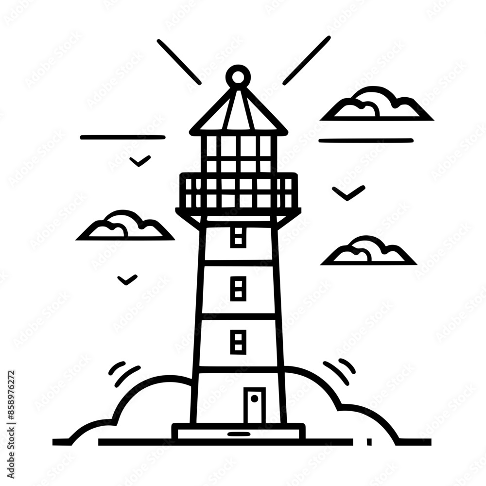Image vectorielle Stock Lighthouse icon, Lighthouse outline, Lighthouse ...