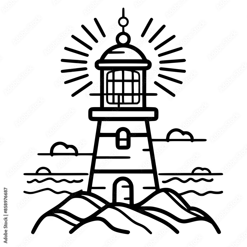 Lighthouse icon, Lighthouse outline, Lighthouse vector, ocean svg ...
