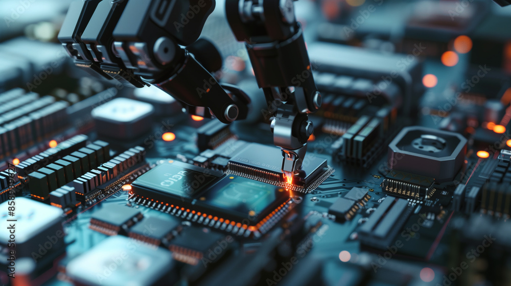 Automated robot for circuit board (PCB) assembly during soldering or ...