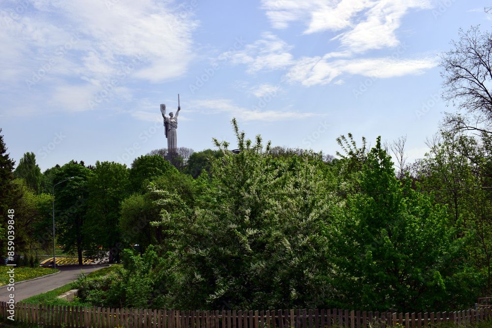 Kyiv, Ukraine, A view of Motherland monument. large statue of the ...