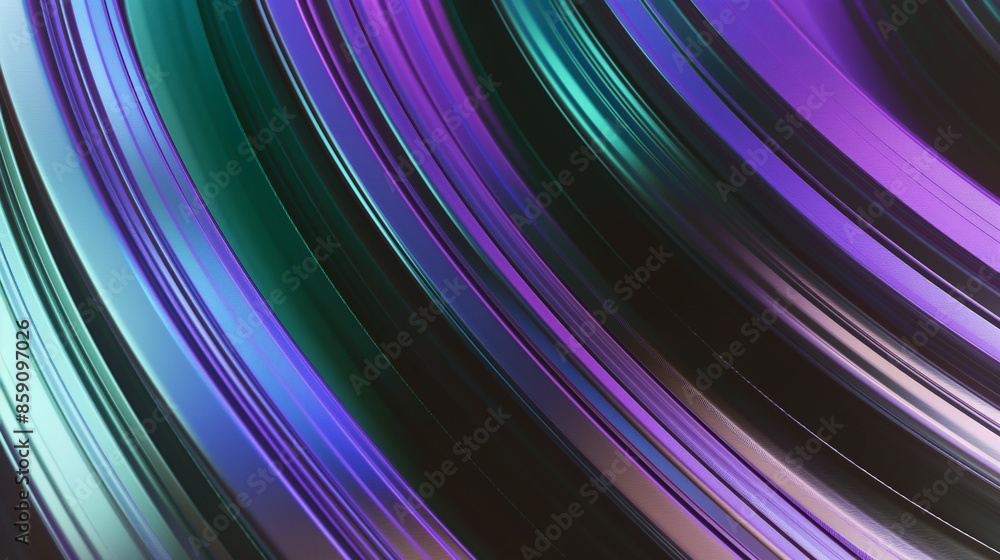 Blue green purple gradient metallic texture curved abstract background ...
