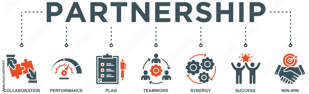 Partnership banner web icon vector illustration concept with icon of ...