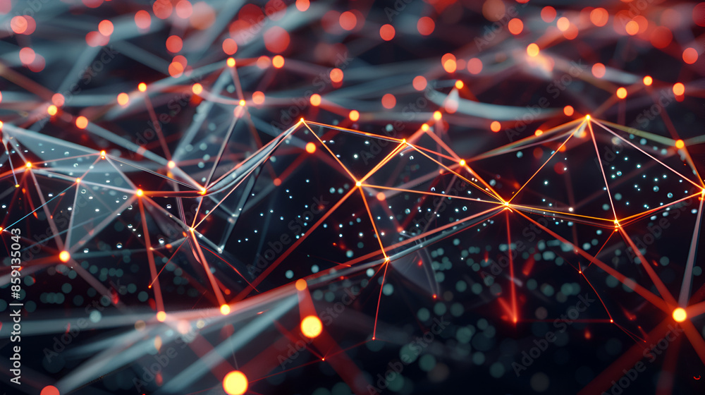 Wave of connection network dots of innovative creation . Concept of ...