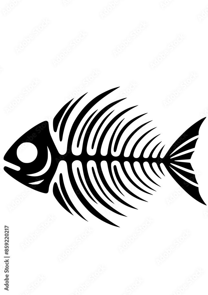 Vector de Stock Fish Skeleton SVG, Bones SVG, Fishing SVG, Scary fish ...