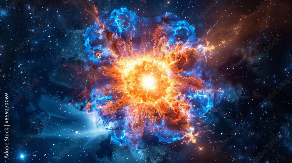 Breathtaking visualization of star exploding within vibrant cosmic ...