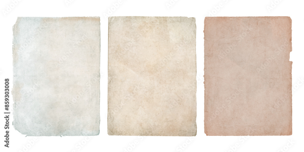 Old vintage worn ripped torn paper texture. Antique shabby sheets of ...