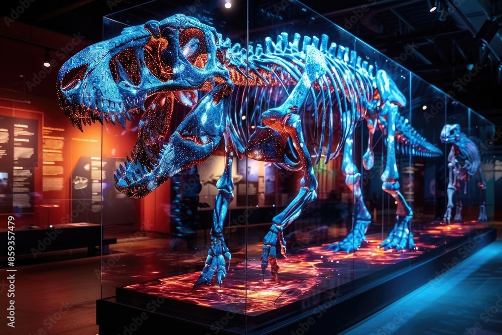 A state-of-the-art exhibit at the Future Animal Museum with holographic ...