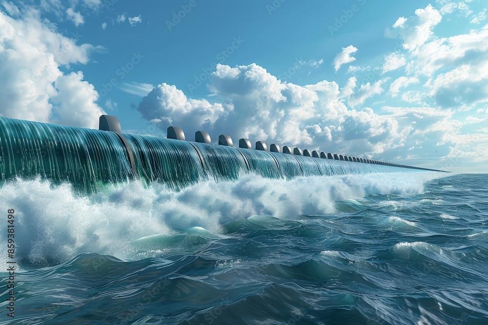 Clipart illustration of generating energy from tidal movements ...