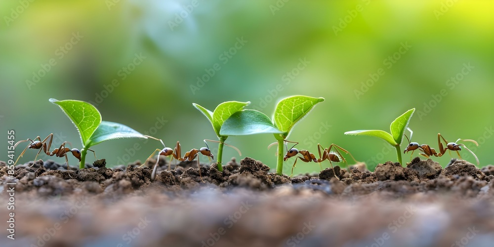 Tropical ants march in columns carrying leaves to build intricate ...
