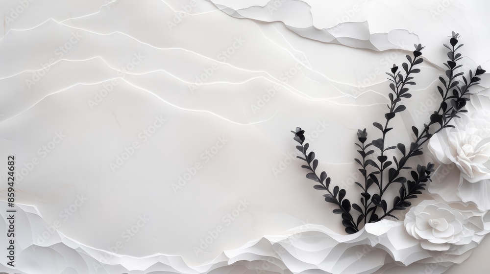 Intricate Woolly style drawing of seaweed nestled between rocky ...