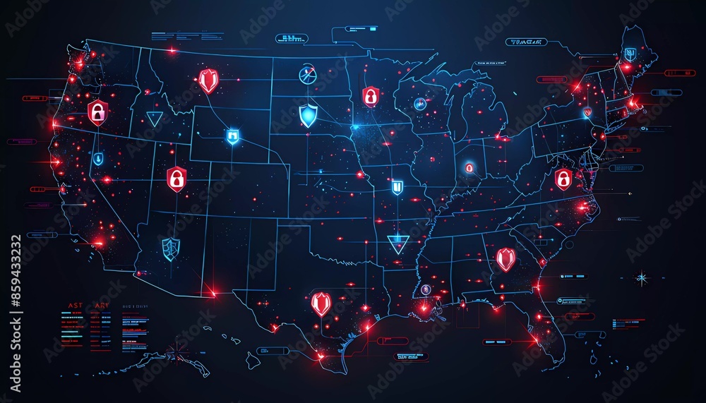 Secure Channels: Mapping America's Cyber Resilience, map of the USA ...
