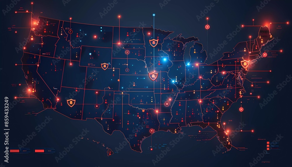 Secure Channels: Mapping America's Cyber Resilience, map of the USA ...