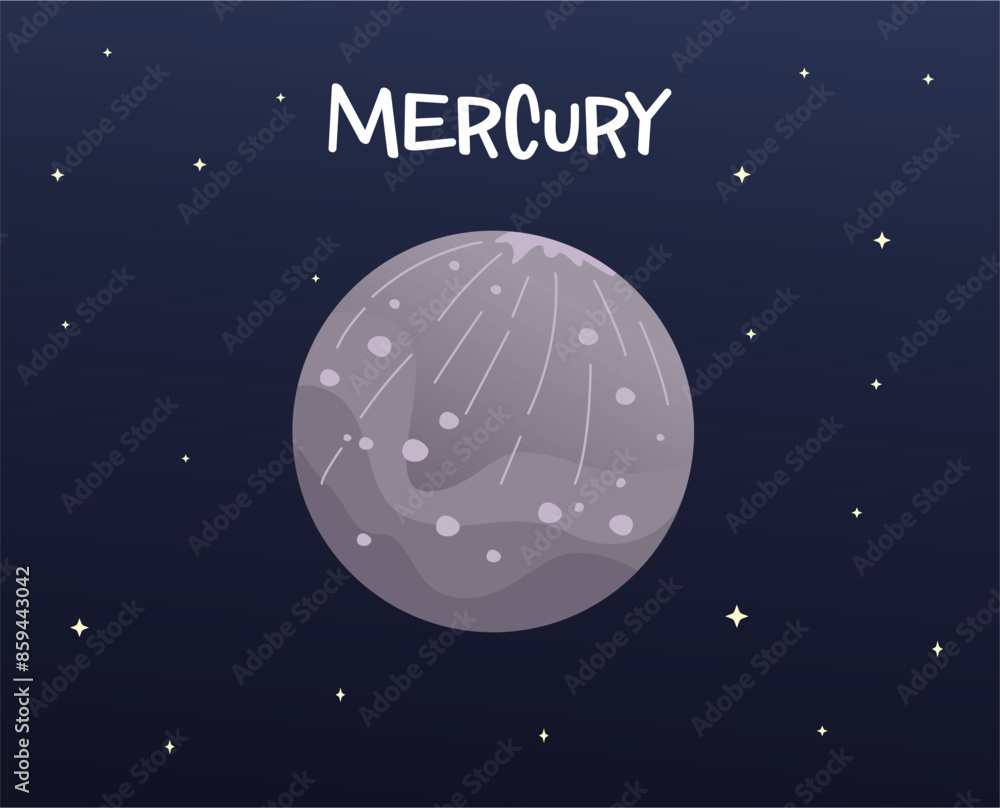 mercury cartoon vector illustration isolated on sky space background ...