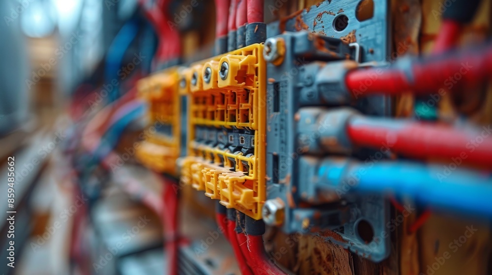 An image showing a complex and detailed wiring system within an ...