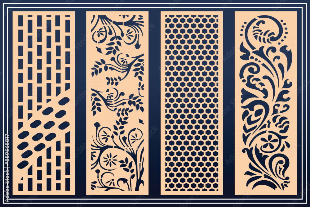 Om jali and side jali for indian temples Stock Vector | Adobe Stock