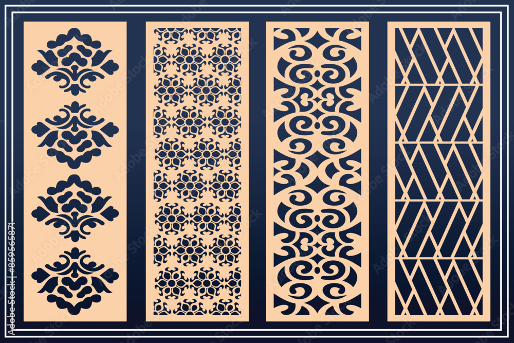 Om jali and side jali for indian temples Stock Vector | Adobe Stock