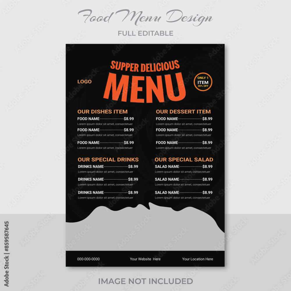 Vector modern premium restaurant food menu design creative corporate ...