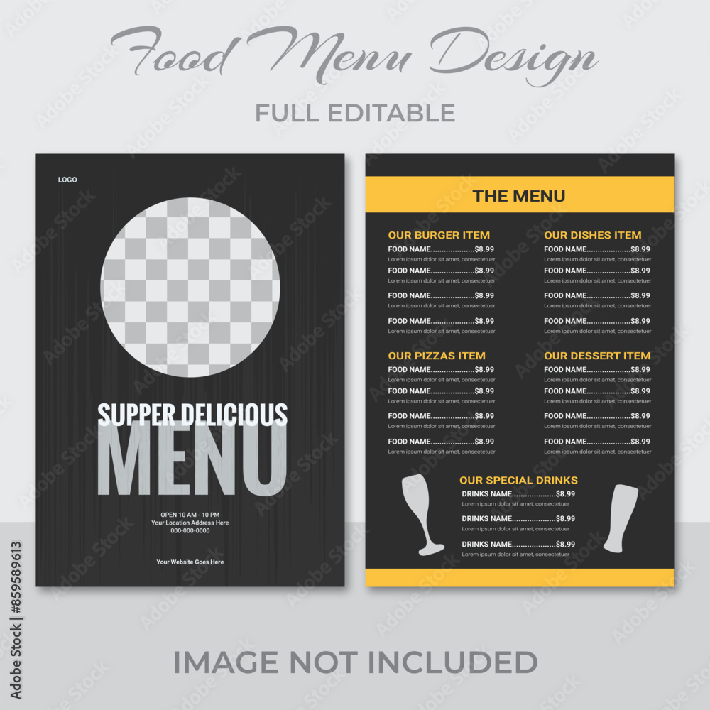 Vector modern premium restaurant food menu design creative corporate ...