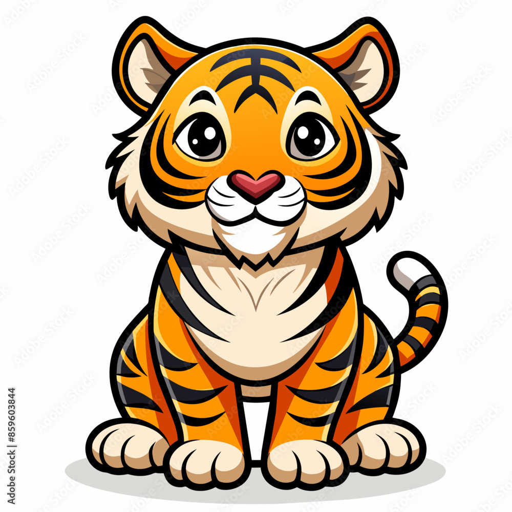 Cartoon Tiger Vector for Children s Art Projects Stock Vector | Adobe Stock