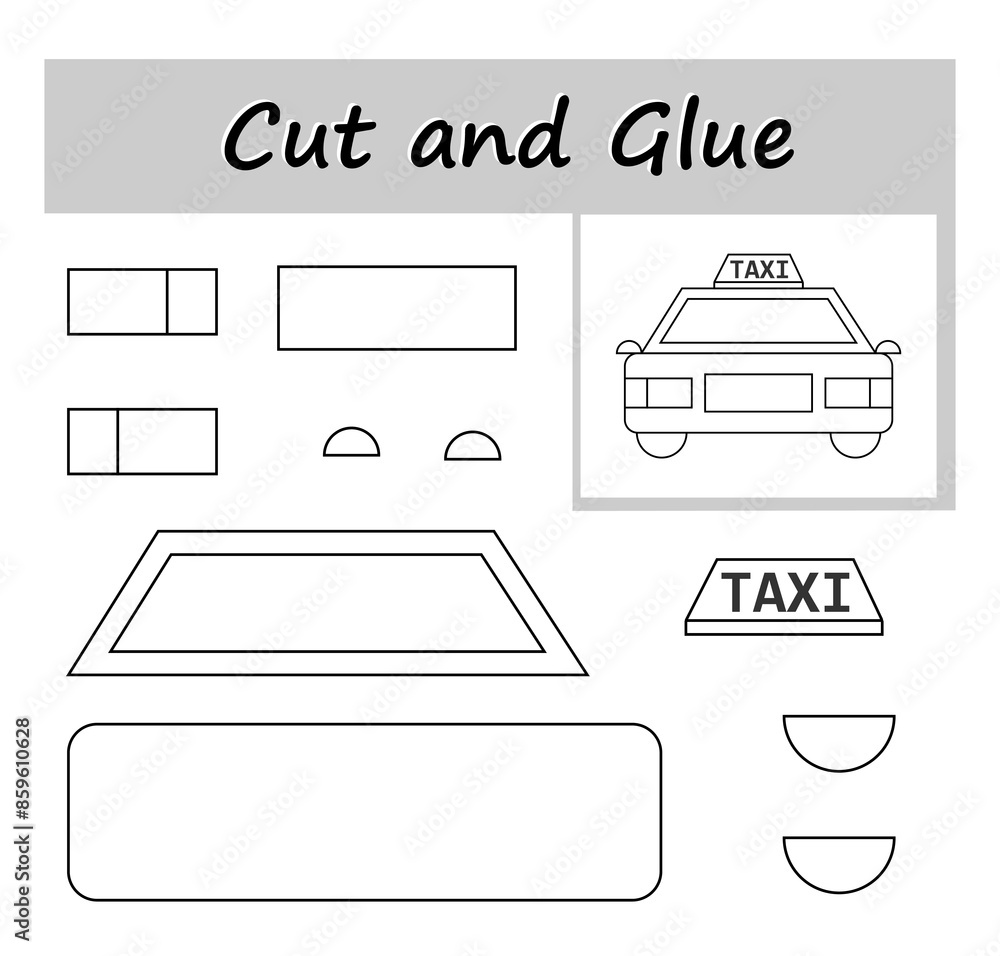 DIY worksheet. Color, cut parts of the image and glue on the paper ...