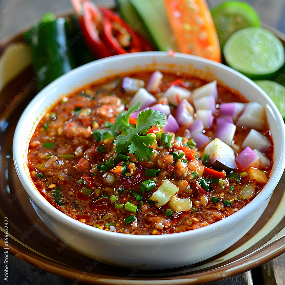 Nam Prik Kapi, also known as Shrimp Paste Chili Dip, is traditional ...