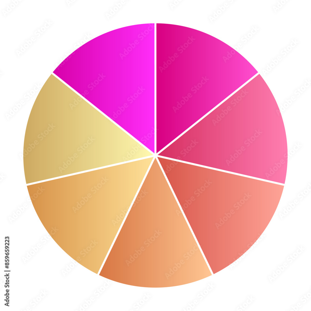 Pie chart with different segments in a circular diagram. wheel graph ...