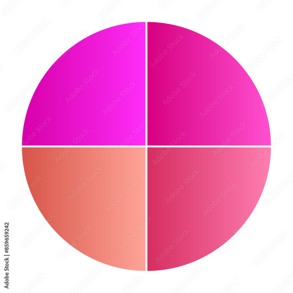 Pie chart with different segments in a circular diagram. wheel graph ...