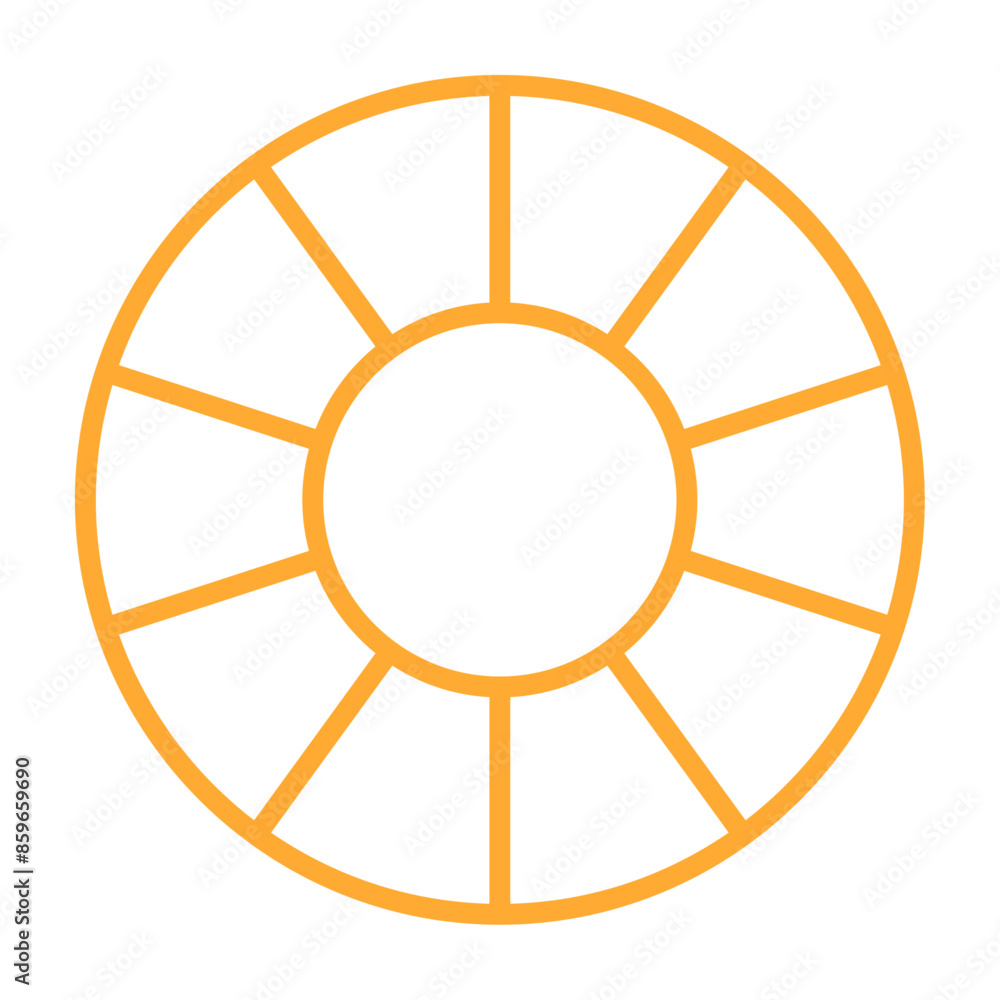 Pie chart with different segments in a circular diagram. wheel graph ...