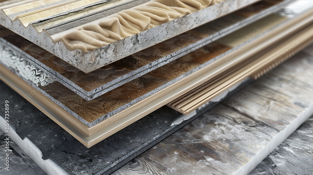 detailed visualization of a fiber cement siding layer system, showing ...