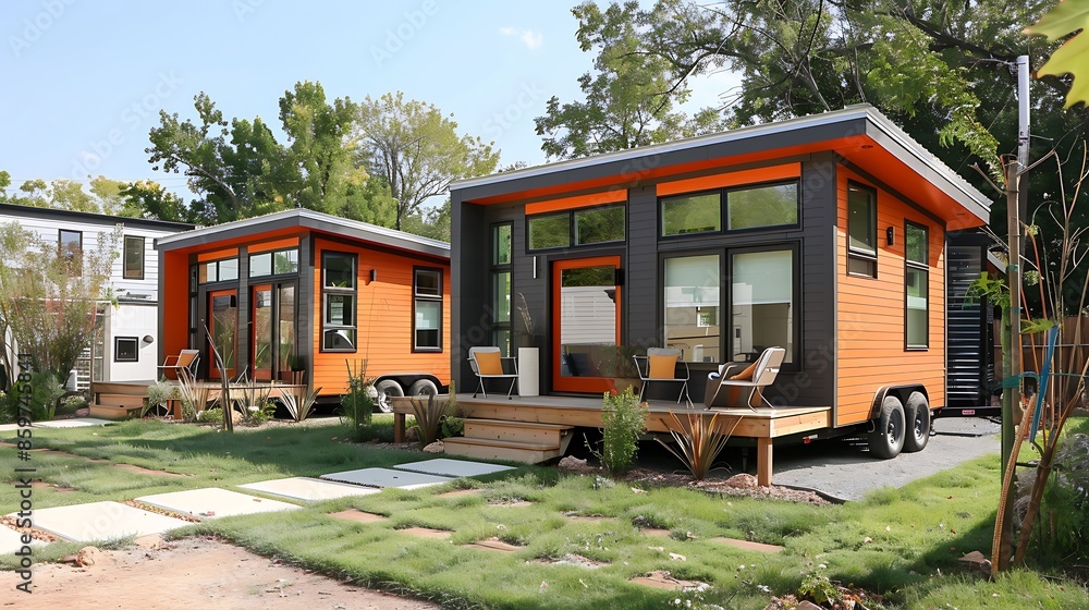 series of urban tiny homes designed with space-efficient fiber cement ...