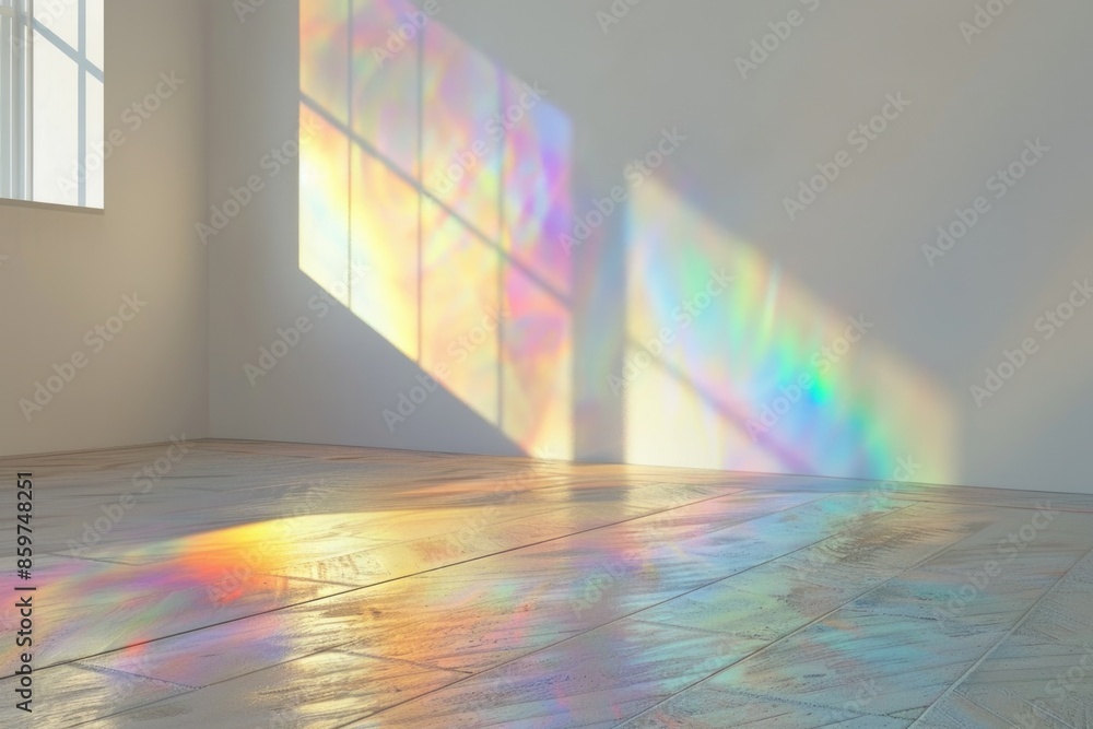Rainbow light refraction overlay effect with organic flare shadows ...