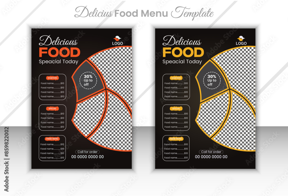 Modern restaurant food menu template design Stock Vector | Adobe Stock