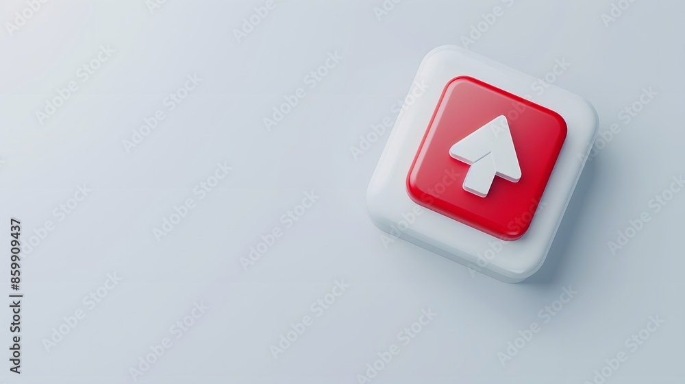 Upload icon, Upload 3d button. Upload symbol on white background - 3d rendering Stock Photo ...