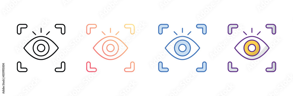 biometric symbols icon design with white background stock illustration ...