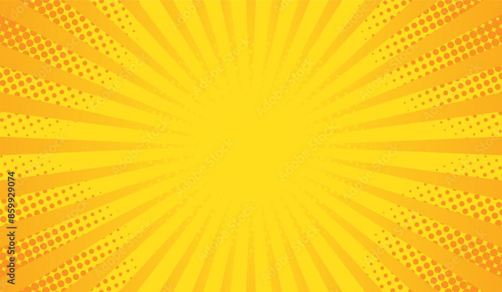 orange and yellow radiation comic background. sunshine advertising ...