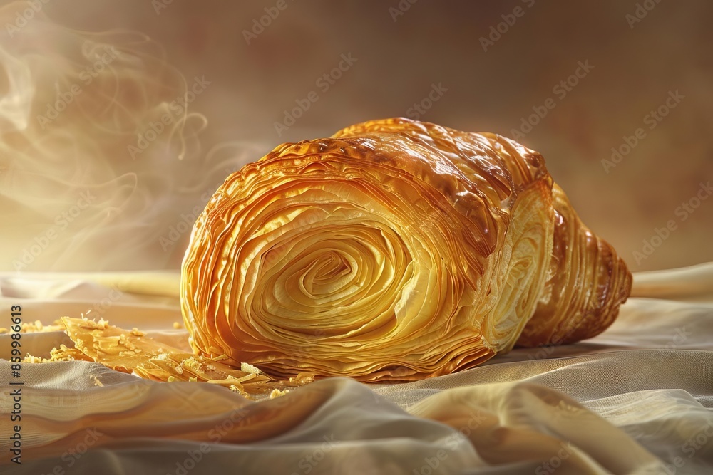 Design an image showcasing the intricate details of a golden-brown ...
