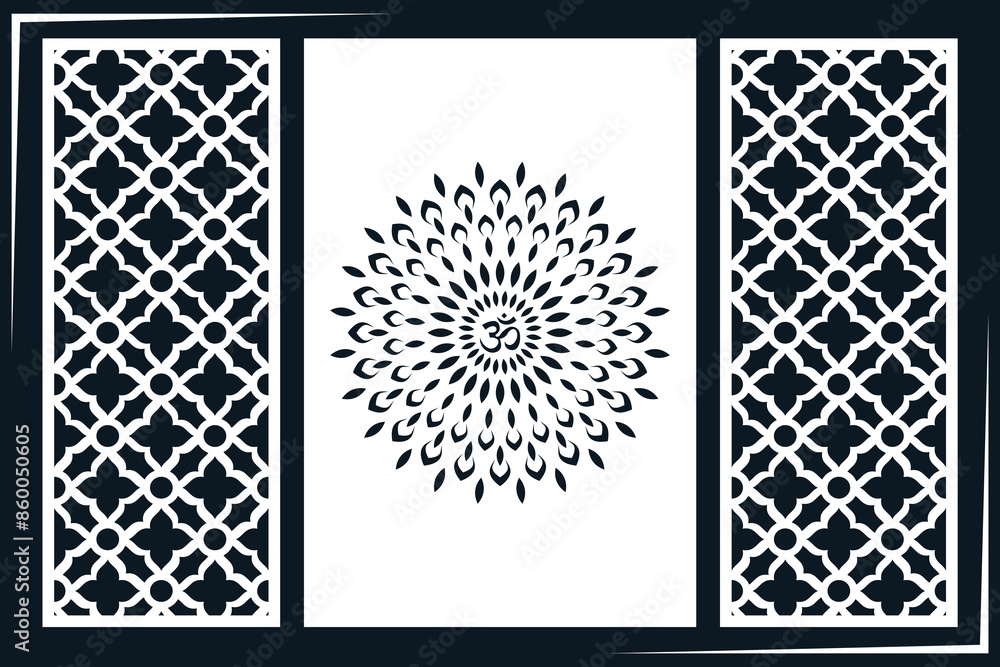 Om Jali design, Om cnc cut jali, corian jali for Temple Mandir door ...