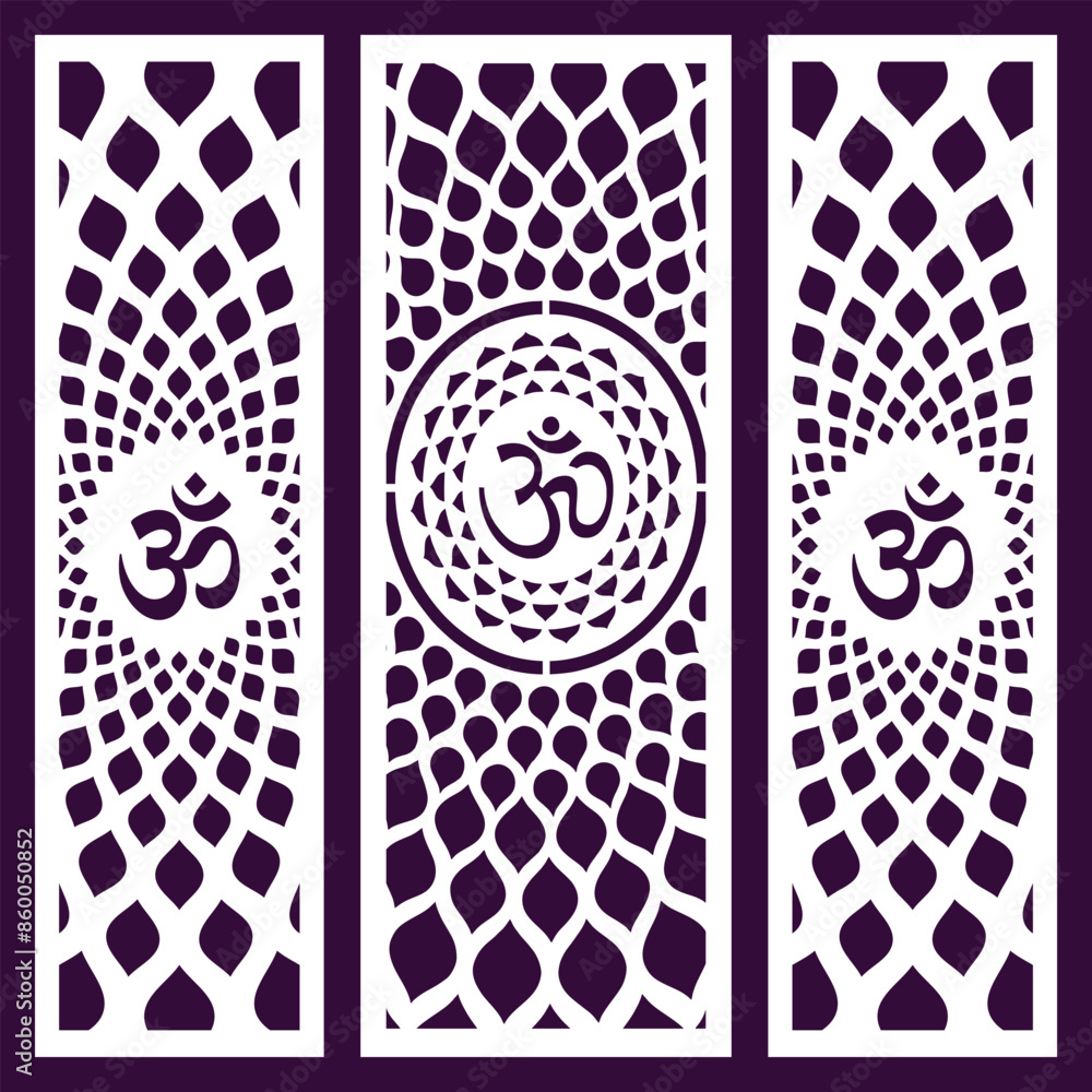 Om Jali design used for temples, Mandir. Om acrylic jali, corian jali ...